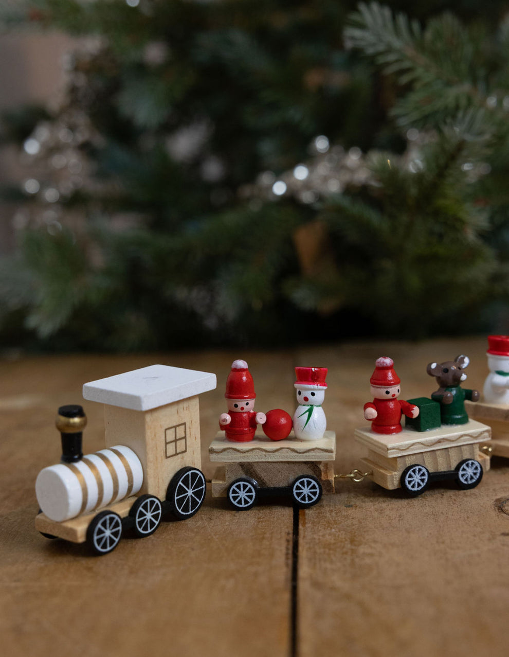 Cheerful Holiday Wooden Train – The Fox Mercantile